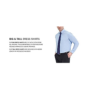 Kenneth Cole Unlisted Men's Dress Shirt Big and Tall Solid , Black, 17" Neck 37"-38" Sleeve