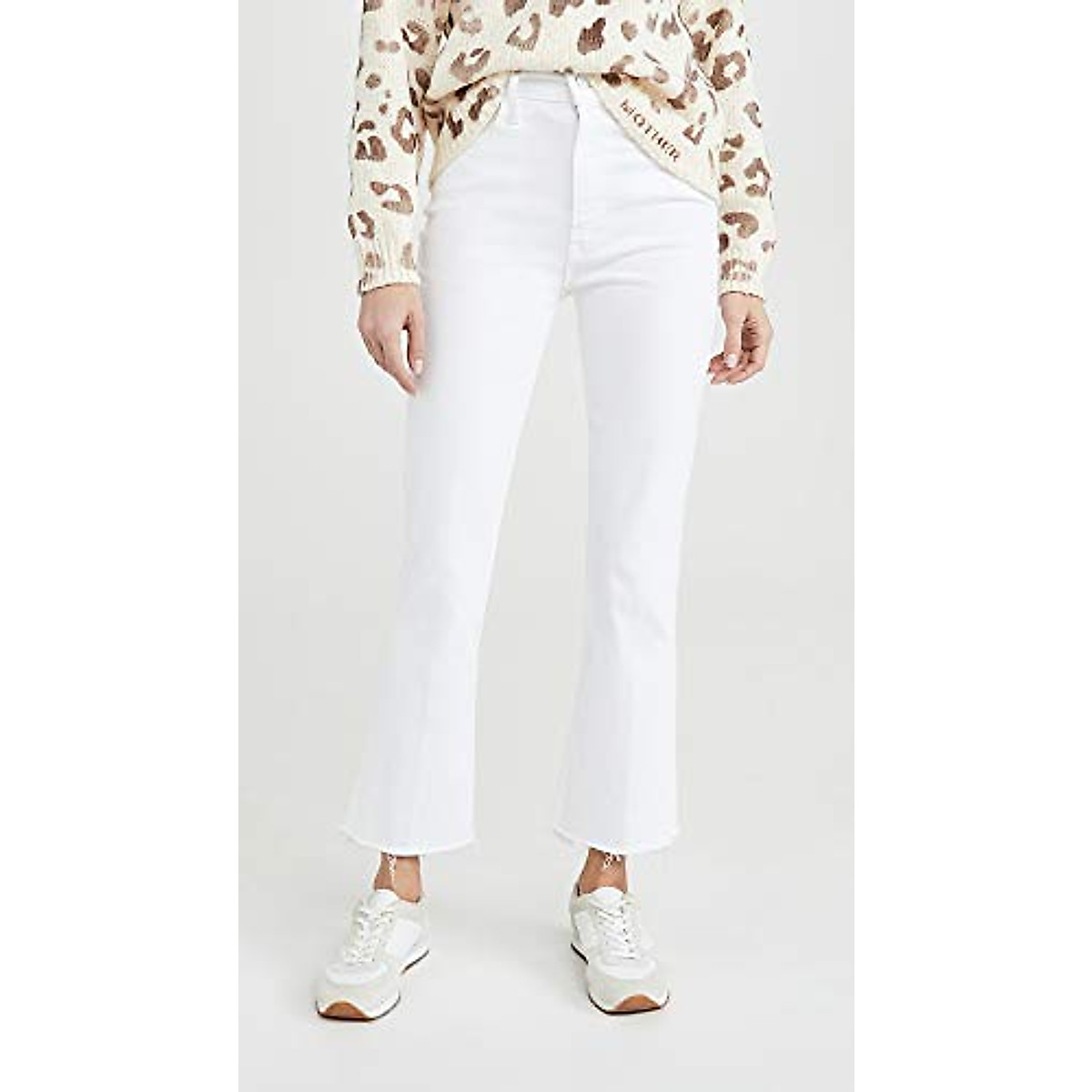 MOTHER Women's The Hustler Ankle Fray Jeans, Fairest of Them All, White, 23