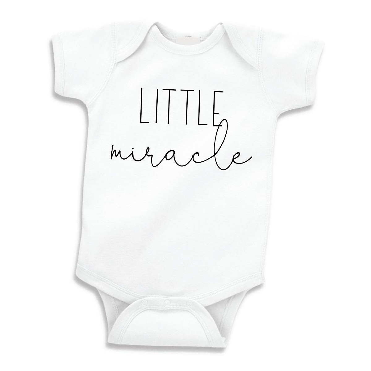 Bump and Beyond Designs Baby-Boys Surprise Pregnancy Announcement Little Miracle Leotard White, 0-3 Months