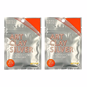Art Clay Silver 20g (0.7oz) Sterling Silver Clay A-274 Total 2 Pieces 40g (1.41oz) Japan Import with Original Stylus Ballpoint Touch Pen
