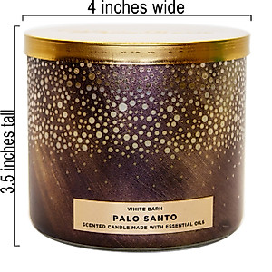 White Barn Bath and Body Works, 3-Wick Candle w/Essential Oils - 14.5 oz - 2021 Spring Scents! (Palo Santo)