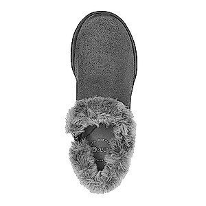 BZees Womens Golden Go Ankle Boot Dark Grey Microfiber 9 M