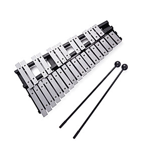 Btuty Foldable 30 Note Glockenspiel Xylophone Wooden Frame Aluminum Bars Educational Percussion Musical Instrument Gift