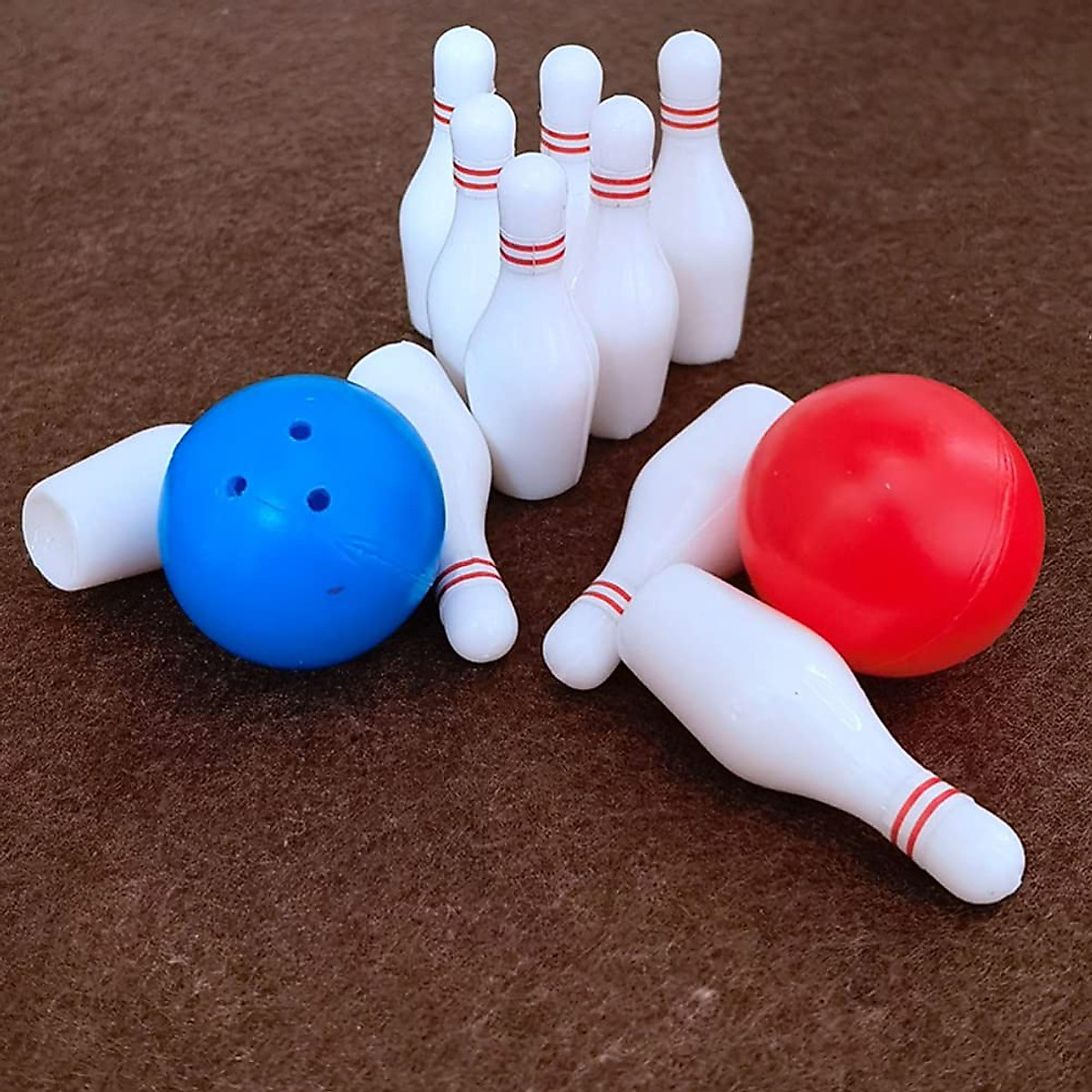 STOBOK 2 Set Miniature Bowling Ball Set Dollhouse Bowling Game Toys Mini Desktop Bowling Model Toy for Dollhouse Decoration Accessories