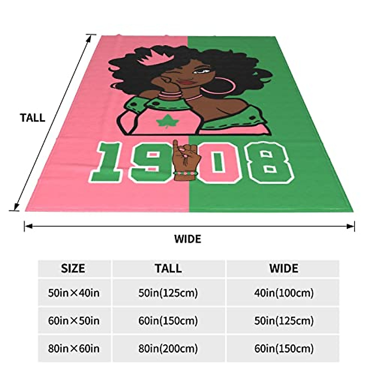 Blanket Sorority Gift Alpha Kappa Throw Blanket 50"x40" Soft Warm Cozy Throw Home Decorative Blanket Sorority Paraphernalia