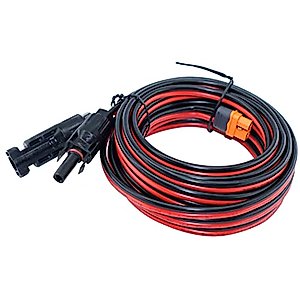 iHaospace Solar to XT60i Charging Cable 25FT 12AWG Solar Charge Cable Solar Connector to XT60i Adapter Compatible for EcoFlow River Delta 2 Pro Max Bluetti EB55 Anker 757 767 Power Station Solar Panel