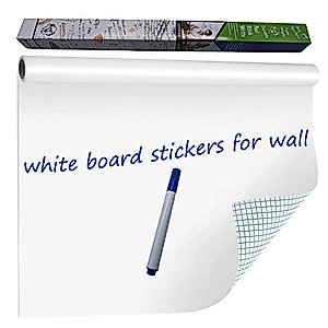 WISHAVE Large Dry Erase Whiteboard Sticker Wall Decal ,Self-Adhesive White Board Sticker Vinyl Peel and Stick Paper for School, Office, Home, Kids Drawing with 1 Marker 78.7 X 17.5 inch