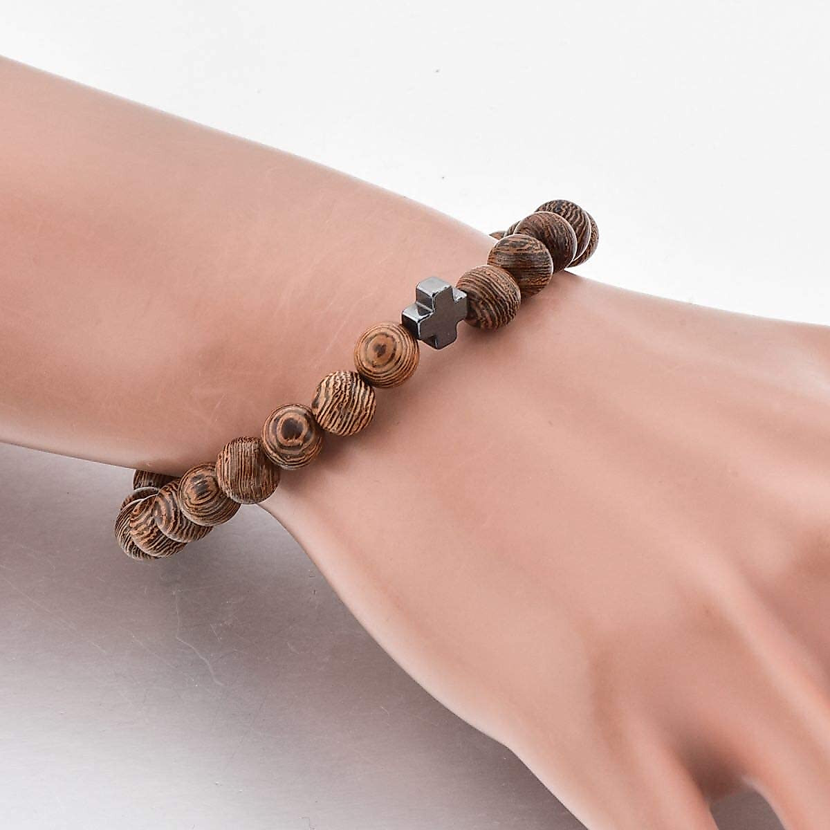 St John the Baptist Orthodox Brotherhood Christian Prayer Beads Bracelet – 25 8MM Wooden Beads & Cross – Adult Men/Women Size!