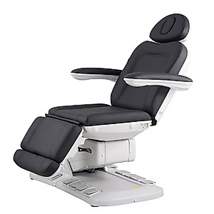 SPA SOURCE | PEDALI | Swivel 4 Motor Facial Bed | Medical Grade | Electric Powered Exam Table | Facial Chair | Exam Chair Table | Hydraulic Treatment Chair | Equipment 2246EB | Rotation | (Black)