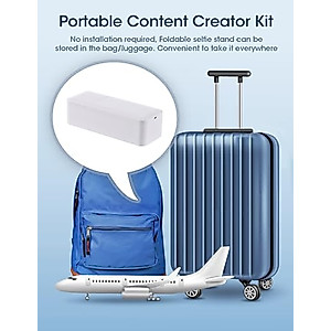 2024 Newest Overhead Phone Stand for Recording, [Enhance brightness&Ultra-Stable]Fully Foldable Mobile Phone Holder,Cover all-around viewing angles Phone Stand for live streaming,Cooking,Vlogging Kit