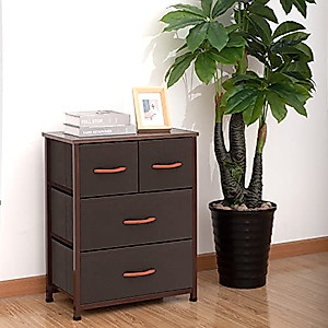 AZL1 Life Concept Dresser Storage Furniture Organizer-Large Standing Chest for Bedroom, Office, Entryway, Living Room and Closet-4 Removable Fabric Drawers, Coffee