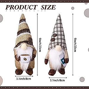 5 Pcs Coffee Tiered Tray Decor Set, Coffee Decor for Coffee Bar, Include 2 Pcs Rustic Coffee Gnomes and 3 Pcs Farmhouse Coffee Bar Tiered Tray Wood Signs for Coffee Bar Decorations