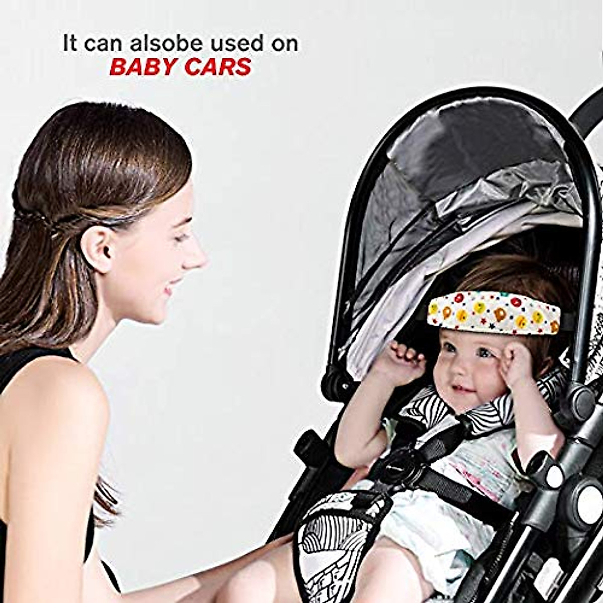 Packs of 2 Toddler Car Seat Neck Relief and Head Support, Pillow Support Head Band Easy Installation On Most Convertible Seats and Safety to Babies and Kids(Bear)
