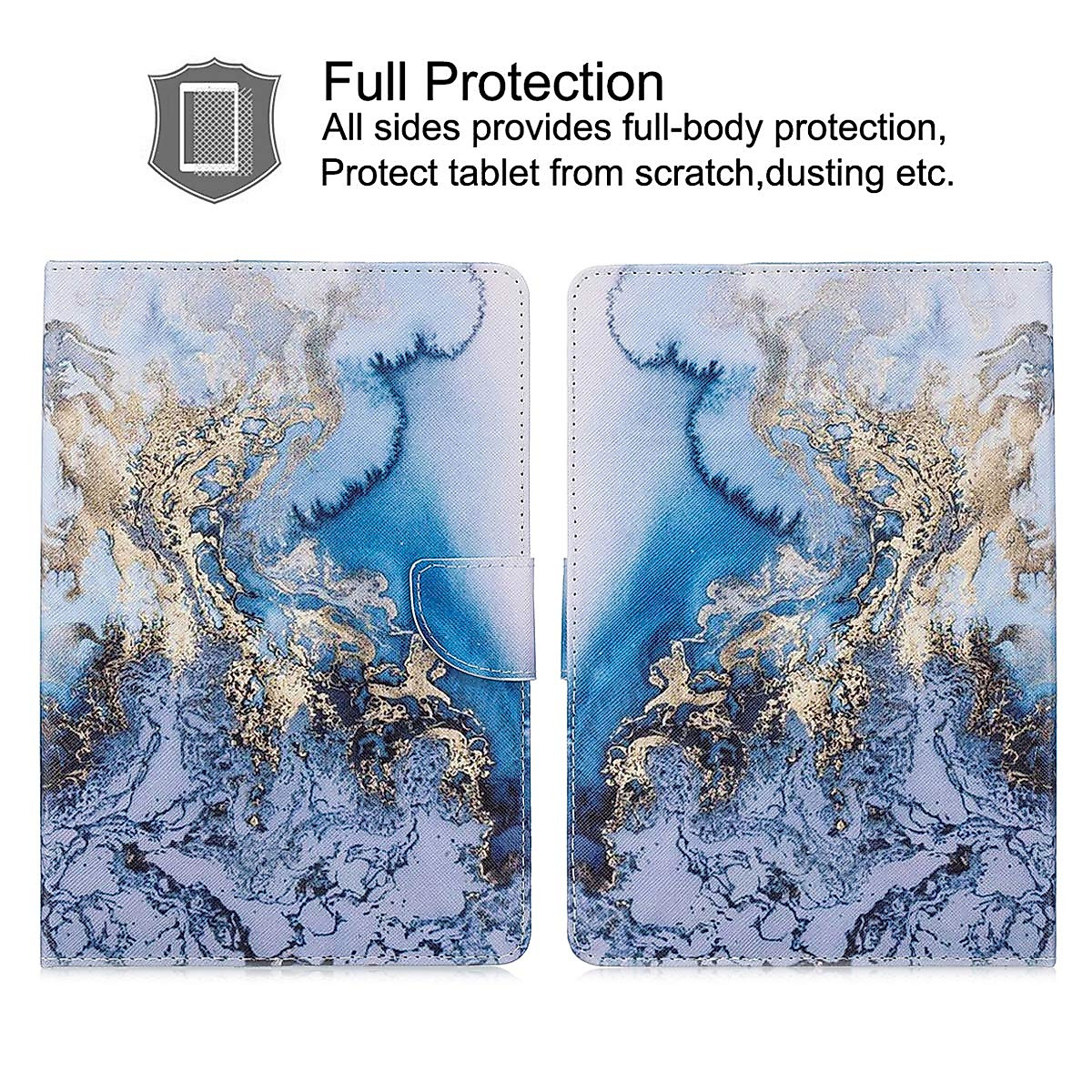 Universal Case for 6.5-7.5'' Tablet, Newshine Colorful Wallet Stand Cover for 7.0'' Samsung Galaxy Tablet, Amazon Kindle Fire 7/HDX 7 and other Around 7 Inch Models - Blue Marble