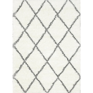 nuLOOM Machine Made Diamond Shag Area Rug, 5x8, Gray