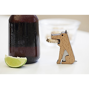 Kikkerland Fetch! Stainless Steel Dog Novelty Bottle Opener, Fun Kitchen Home Bar Accessory Gift