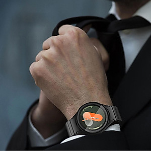 CHANCHY Stainless Steel Band for Samsung Galaxy Watch 7, No Gap Link Bracelet with Magnetic Clasp Metal Strap for Galaxy Watch 7 FE 6 5 4 Band 40mm 44mm 45mm 43mm 47mm 42mm 46mm for Men, Black