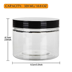 ABuff 18 Pack 10oz Empty Slime Containers, Large Plastic Slime Jars Clear Slime Storage Containers with Lids, Food-Grade Plastic