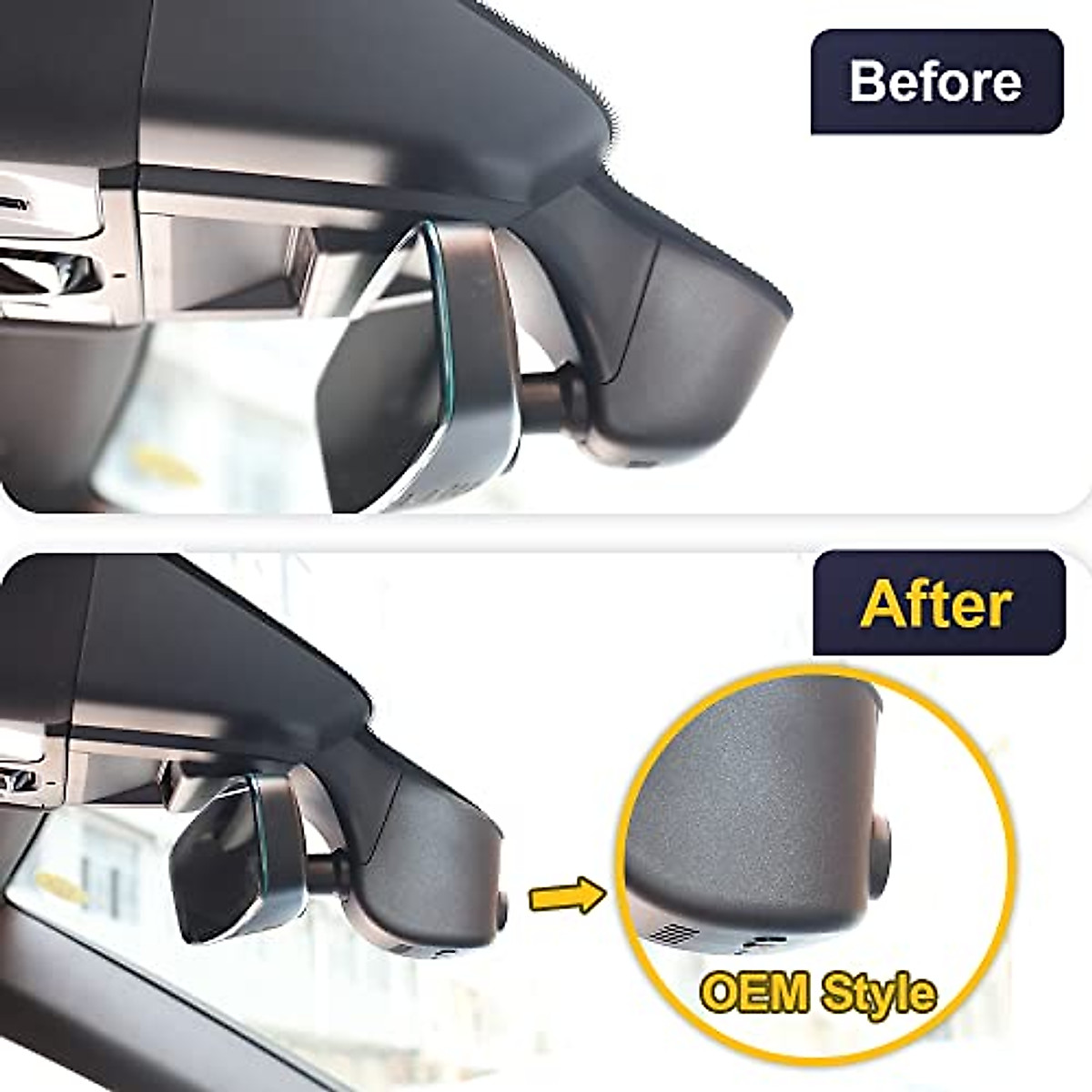 Fitcamx 4K Dash Cam Suitable for Porsche 911 992 Cayenne 9YA 9Y0 9Y3 Panamera 971 Taycan (Model A), OEM Factory Style, Ultra HD 2160P Video WiFi, Parking Sensor, Loop Recording, Easy to Use, 64GB Card