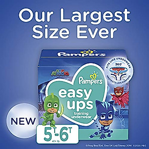 Pampers Easy Ups Training Underwear Boys, 5T-6T Size 7 Diapers, 80 Count (Packaging & Prints May Vary)