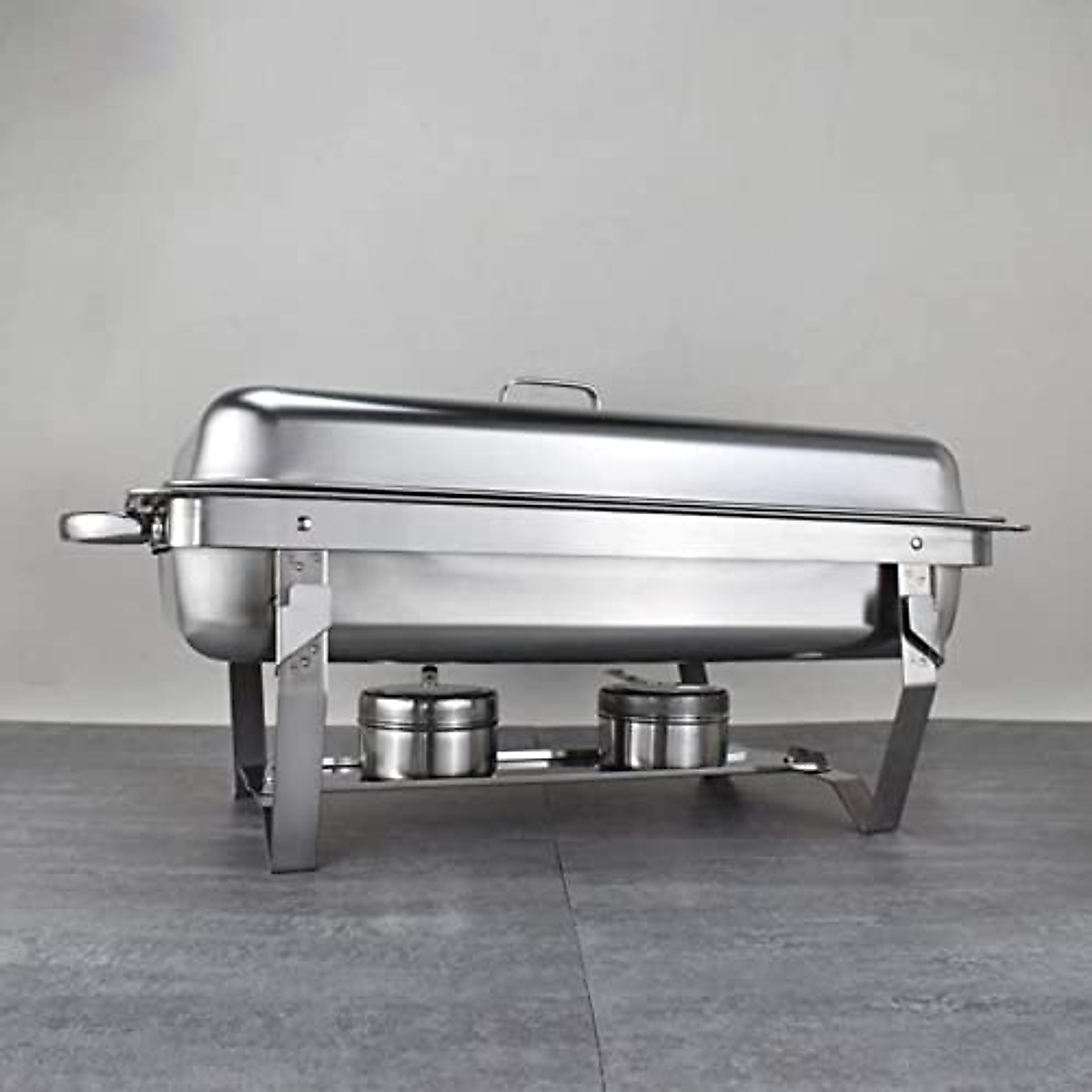 UZOURI Stainless Steel Chafing Dish, Chafing Dish Set Food Warmer Buffet, Stainless Steel Rectangular Full Size Pans for Wedding Graduation Events Parties,9L