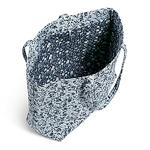Vera Bradley Women's Cotton Grand Tote Bag, Perennials Gray - Recycled Cotton, One Size