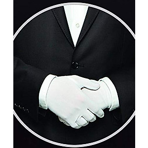G & F Products 100% White Cotton Marching Band Parade Glove Formal Dress Gloves Service Gloves Inspection Gloves, Sold by Pair, Size Large 1 Pair