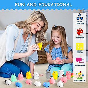 POKONBOY 30 PCS Squishies Mochi Toys, Mini Kawaii Squishy Animals Squeeze Stress Relief Toys Easter Basket Stuffers Easter Theme Party Favors Easter Egg Filler for Kids