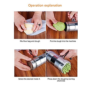 Stainless Steel Noodle Maker,Manual Pasta Machine Stainless Steel Pasta Maker Pasta Press Noodle Machine, kitchen Aid Asseccories Pasta Tools