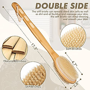 Back Scrubber for Shower, Body Brush & Back Scratcher Set with Long Handle for Adult Men Women, Bath Dual-Sided for Wet or Dry Brushing, Exfoliating Skin.