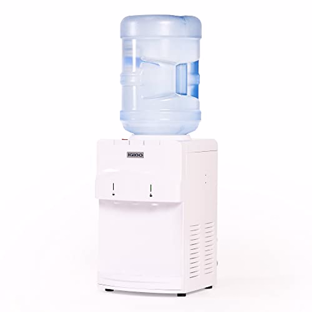 Igloo Top Loading Hot and Cold Water Dispenser - Water Cooler for 5 Gallon Bottles and 3 Gallon Bottles - Includes Child Safety Lock - Water Machine Perfect for Home, Office, & More - White Countertop