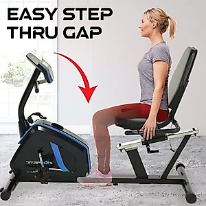 Exerpeutic Recumbent Exercise Bike Bluetooth with 24 Pre-Set Programs | Easy Step Thru| 16 Levels of Resistance