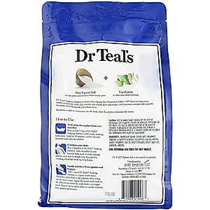 Dr Teals Soaking Solution, Epsom Salt, Relax, Eucalyptus Spearmint, 3 Pound (Pack of 4)