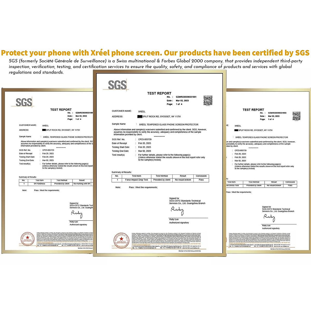 Xréel 3 Pack Tempered Glass Screen Protector and Camera Lens Protector for [iPhone 13 Pro Max], [Military Grade] 9H Hardness, Scratch Resistance, Bubble Free and Easy to Install (Installation Aid Tool Included)