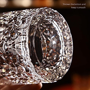 Whiskey Glasses,4-piece set (2 Crystal Glasses, 2 Round Ice Ball Molds) In Gift Box, 10 oz Old Fashioned,2.5 Inches Sphere Ice Ball,Cocktails,Brandy,Whiskey Gift for Men at Home Bar