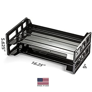 Officemate 26054 Recycled Desk Tray, Side Load,9 x 16 1/4 x 5, Legal, Black, 2/PK (OIC26054)
