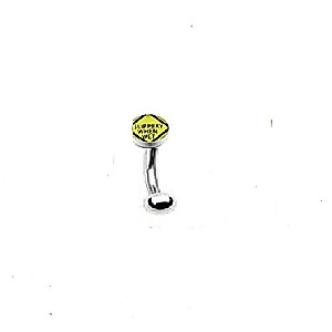 7ZACC Curved Barbell Christina Vertical Hood VCH Logo Jewelry Genital Piercing 1/2 (Slippery When Wet)