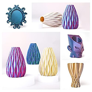 eSUN Silk Magic PLA Filament 1.75mm, Shiny Silk Dual Color Co Extrusion 3D Printer Filament, 1KG (2.2 LBS) Spool 3D Printing Color Change Filament for 3D Printers, Metallic Gold Silver