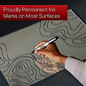 SHARPIE Permanent Markers with Stainless Steel Marker Case, Fine Point, Black, 6 Count