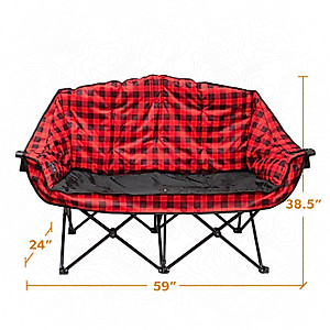 Kuma Outdoor Gear Bear Buddy Heated Chair, 39D x 10W x 10H Inch, Red/Black