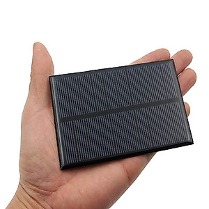 Treedix 2pcs 5V 250mA Polysilicon Solar Panel Glue Solar Cell Battery Charger DIY Solar Product Mini Small Solar Panel Module Kit Polycrystalline Silicon Encapsulated in Waterproof Resin (250mA)