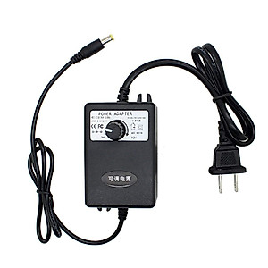 AUTOTOOLHOME AC to DC Adjustable Power Supply 0-12V 1A Universal Power Adapter Motor Speed Controller Variable VoltageCharger Adapter