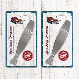 Maine Man Fish Bone Tweezers, 18/8 Stainless Steel, Set of 2