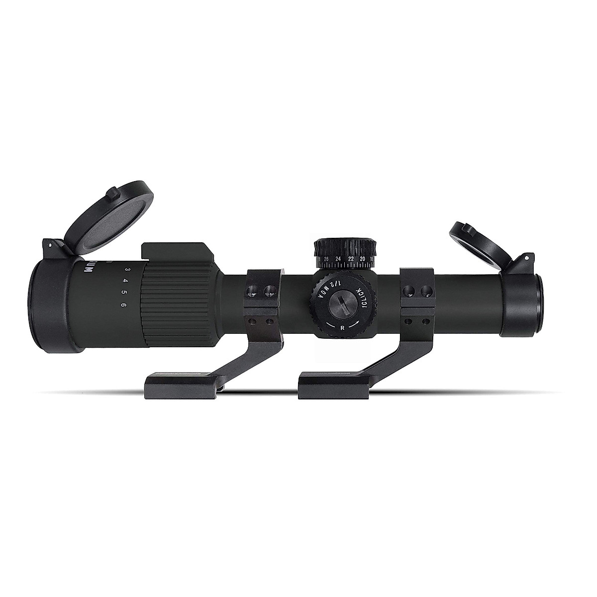 Monstrum Alpha 1-6x24 First Focal Plane FFP Rifle Scope with MOA Reticle | H-Series 30mm Offset Scope Rings | Bundle