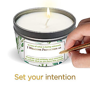 Magnificent 101 Long Lasting Sage + Eucalyptus Scented Smudge Candle | 6 Oz - 35 Hour Burn | All Natural & Organic Soy Wax Candle for Energy Cleansing & Manifestation | Fortify Life's Uncertain Path