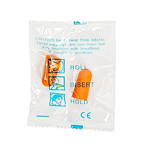 100-Pairs of Soft Foam Ear Plugs Individually Wrapped for Sleeping, Noise-Canceling, Disposable, Bulk Set for Concert, Music Festival, Sleep (Orange, 0.5x0.95 in)