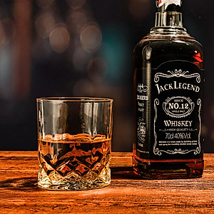 SIYOUKI Crystal Whiskey Glasses Set 11 oz, Old Fashioned Rocks Barware Lowball Glass for Bourbon, Scotch Whisky, Cocktails, Cognac, Liquor Drinking, Men Gift (2 Pack)