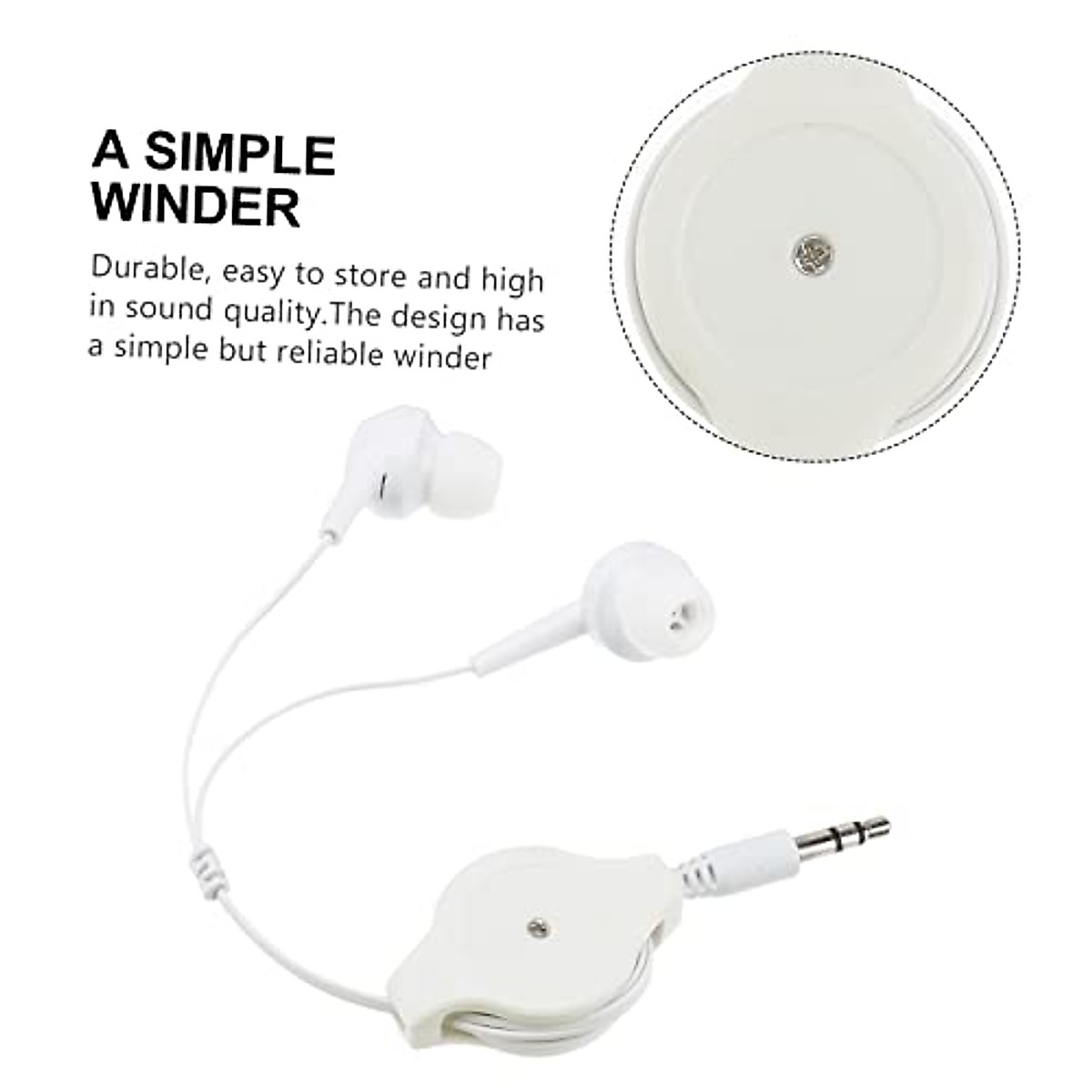 UKCOCO Wired Headphones Noise Cancelling Headphones Wired Ear Buds Headphone Wrap Noise Canceling Headphones Retractable Headphones Earplugs Earphone Soundproof Plug Sponge White