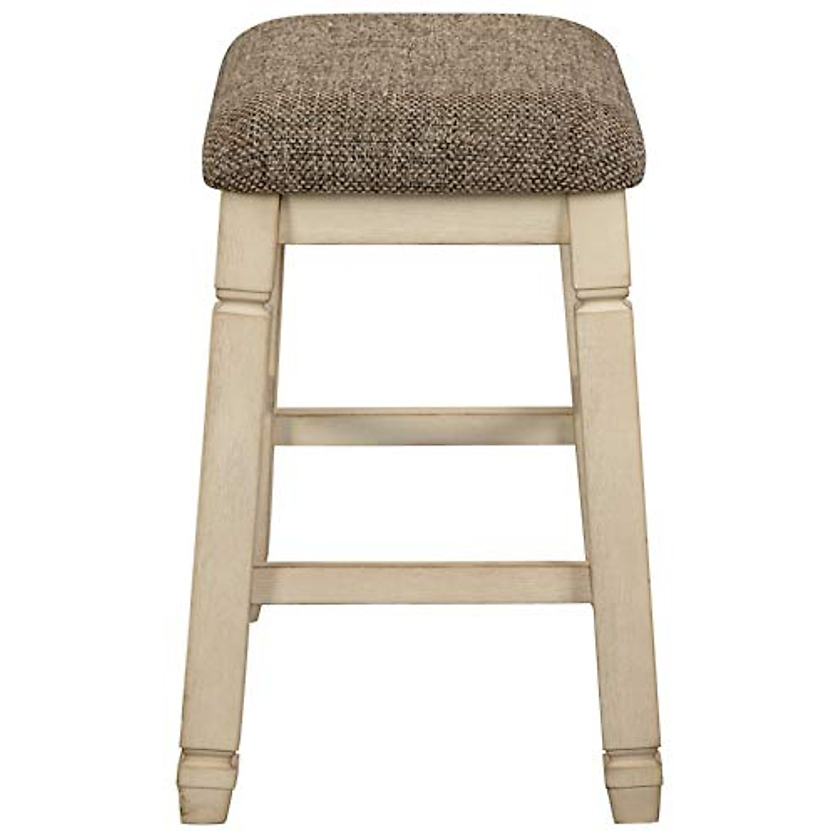 Signature Design by Ashley Bolanburg Farmhouse 24" Counter Height Upholstered Barstool, 2 Count, Whitewash