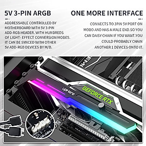 upHere 5V 3PIN Addressable RGB Graphics Card GPU Brace Support Video Card Sag Holder,Built-in 5V ARGB Strip,Adjustable Length and Height Support,G276ARGB